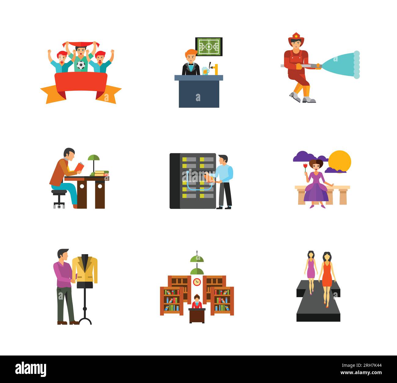 Peoples activity icon set Stock Vector Image & Art - Alamy