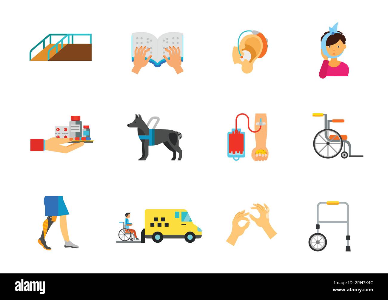 Disability icon set Stock Vector Image & Art - Alamy