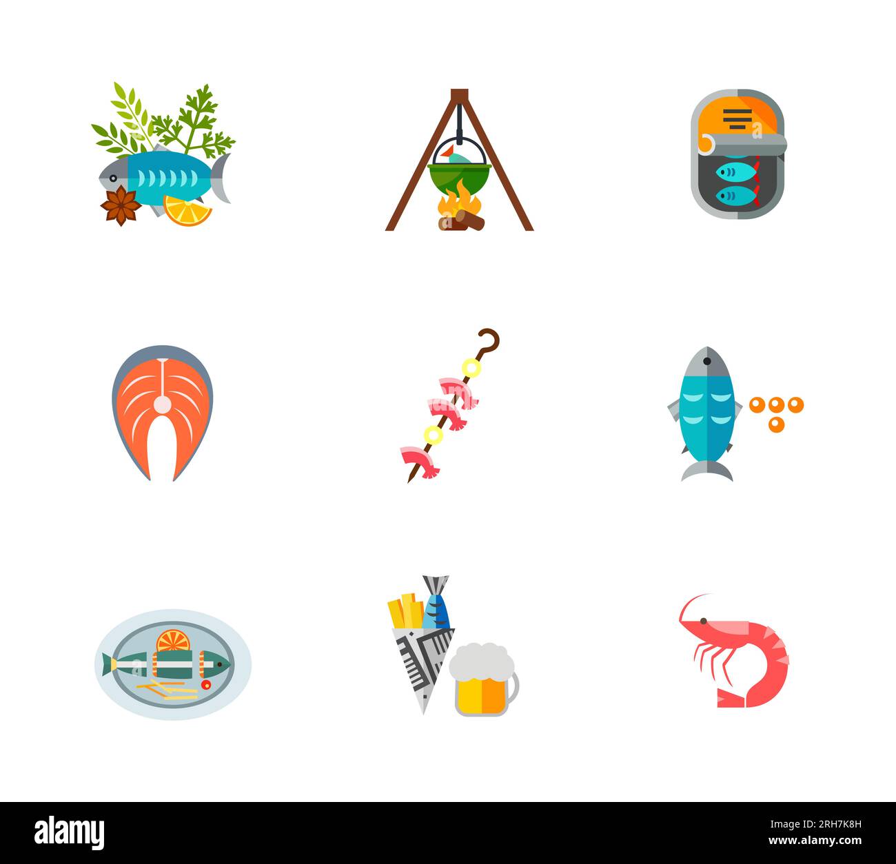 Fish food icon set Stock Vector Image & Art - Alamy