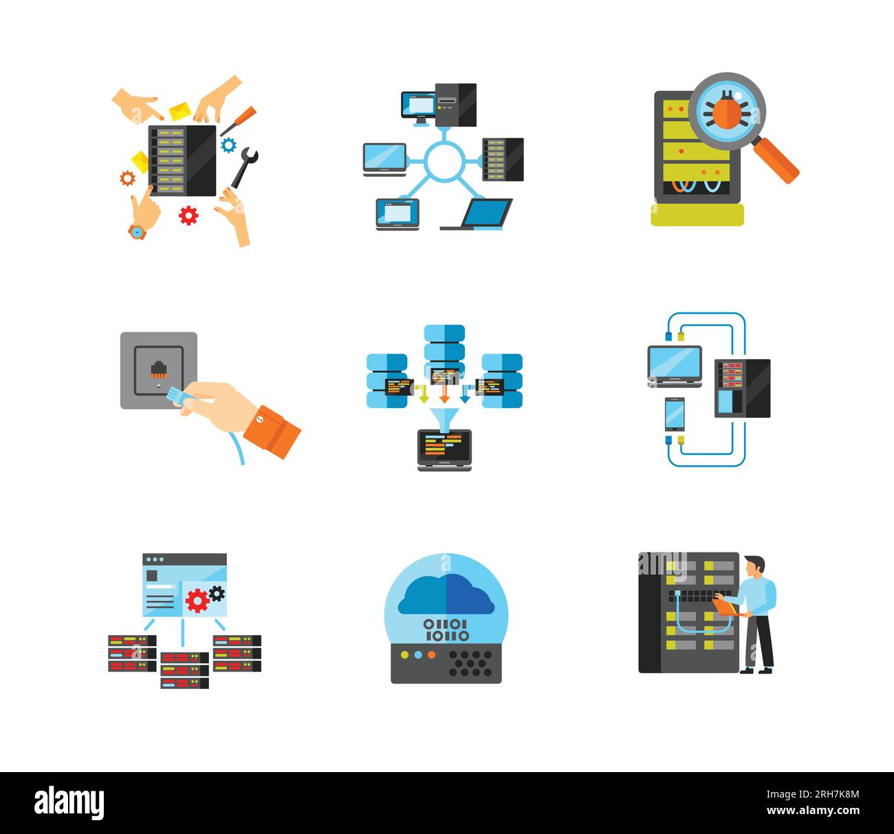 Data center icon set Stock Vector Image & Art - Alamy