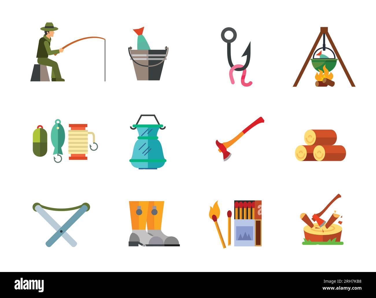 Fishing icon set Stock Vector Image & Art - Alamy