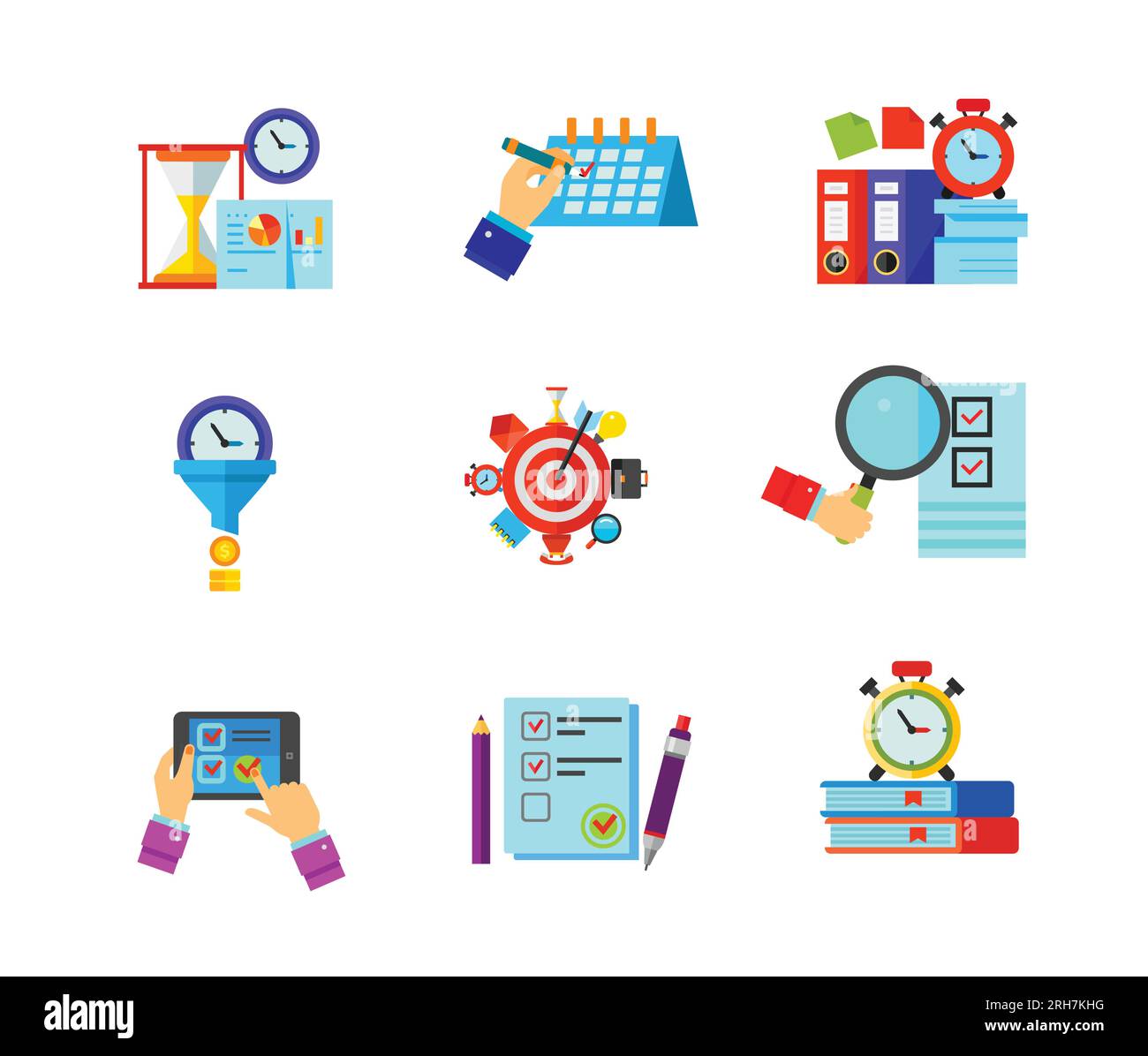 Time management and exam icon set Stock Vector Image & Art - Alamy