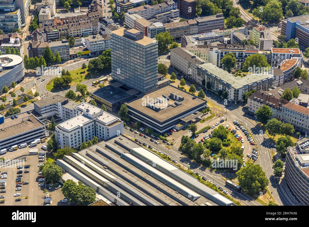 Aerial view, Magna Tower or City Tower Essen, Westviertel, Essen, Ruhr ...