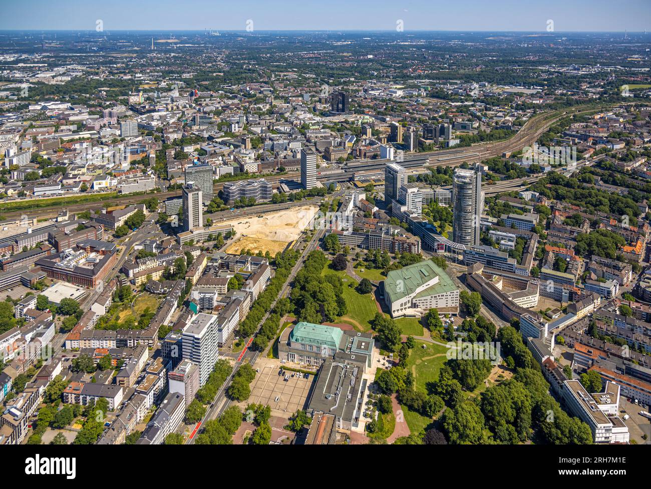 Aerial view, Campus Essen construction site at main station, Aalto ...