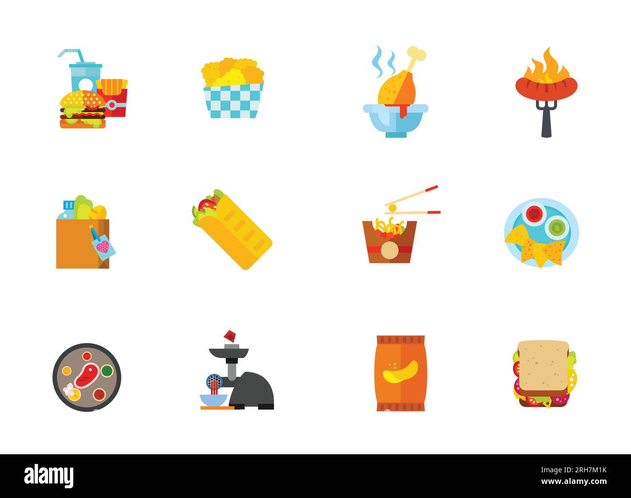 Fast food icon set Stock Vector Image & Art - Alamy