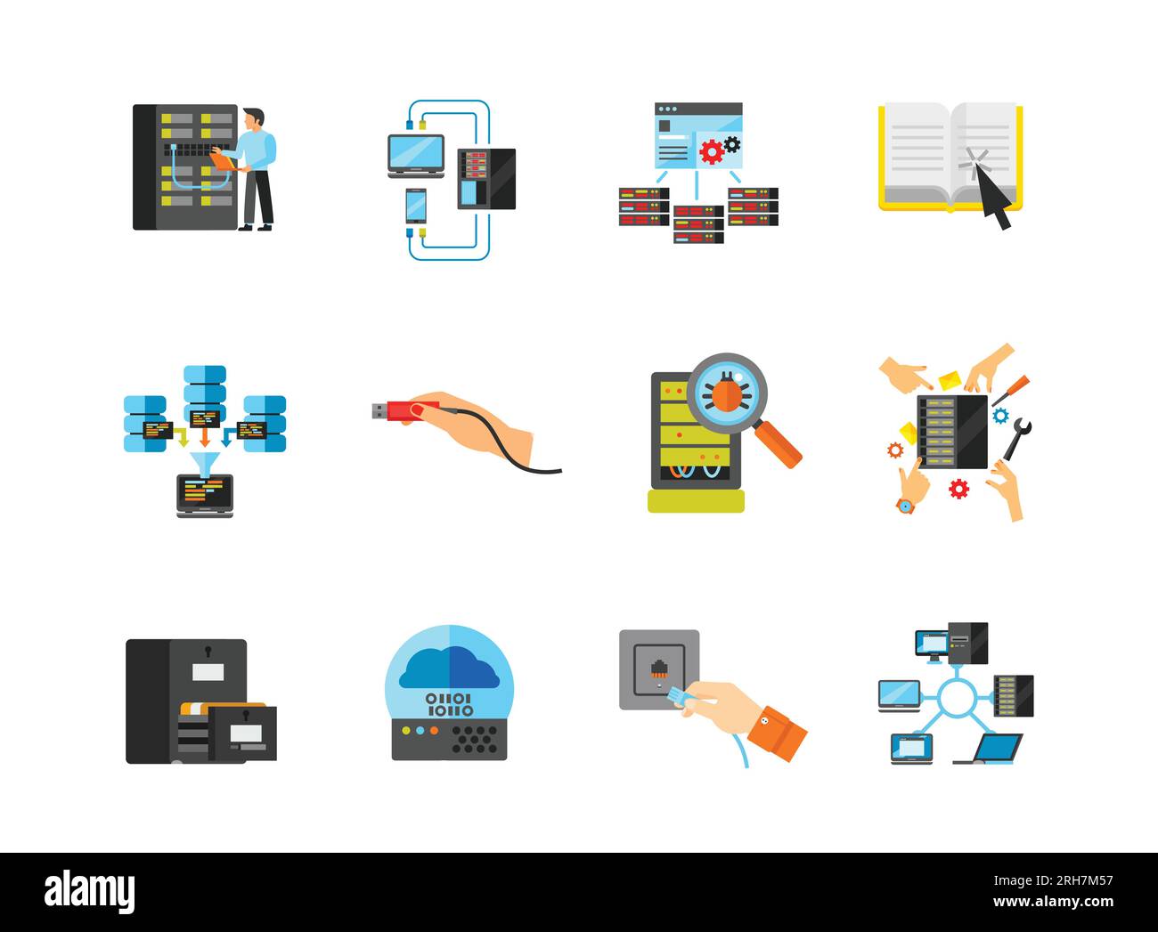 Data center network panel Stock Vector Images - Alamy