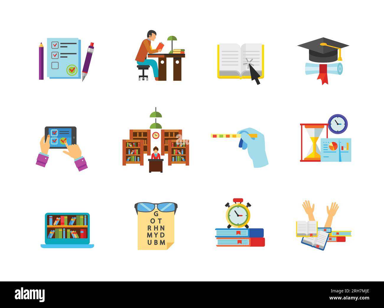 Library icon set Stock Vector Image & Art - Alamy