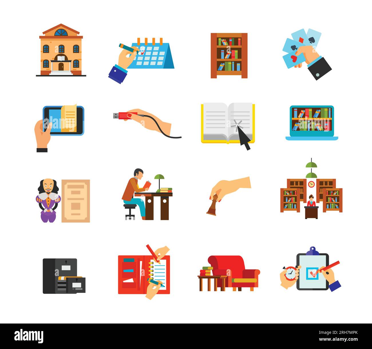 Library icon set Stock Vector Image & Art - Alamy