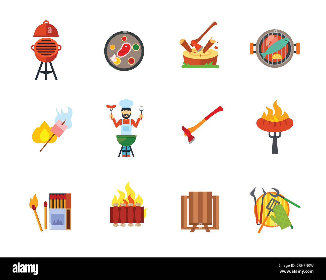 Outdoor party icon set Stock Vector Image & Art - Alamy