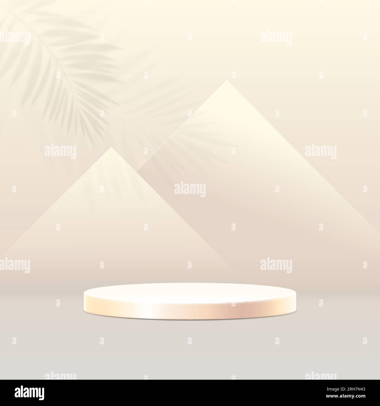 3D podium composition. Abstract minimal geometric background. Pyramids ...