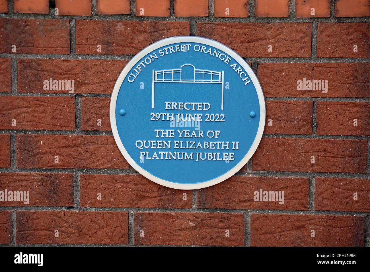 Clifton Street Orange Arch plaque in Belfast Stock Photo - Alamy