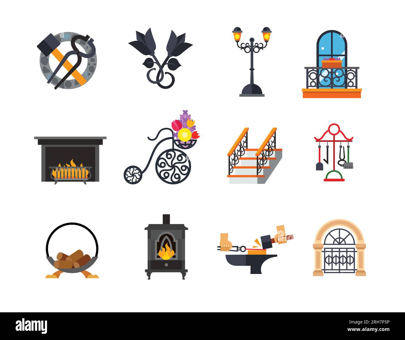 Metalwork icon set Stock Vector Image & Art - Alamy