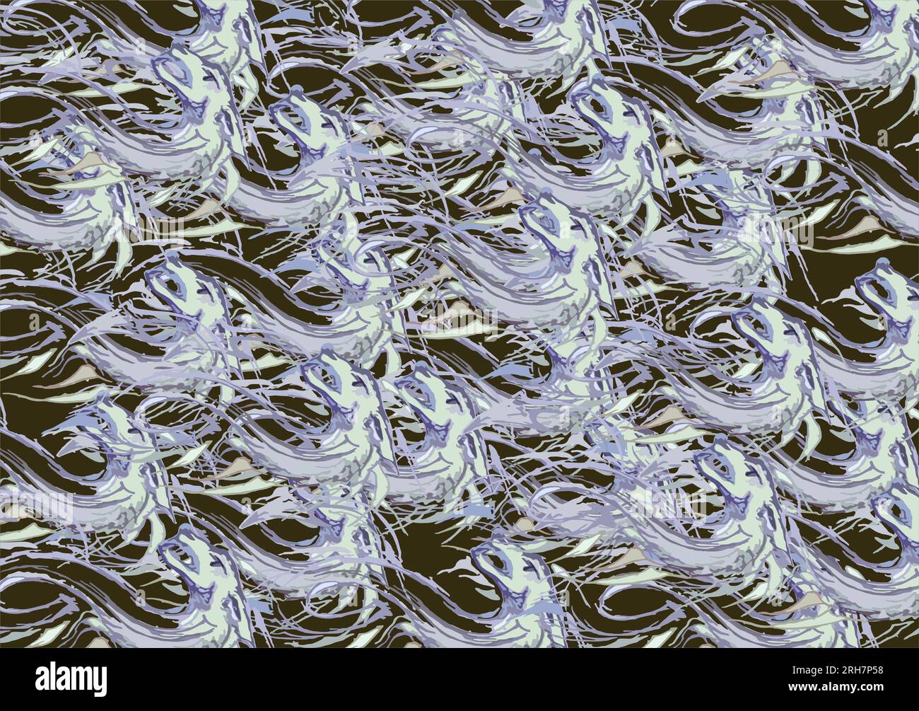 Dark background with dragon elements - abstract seascape for textiles ...