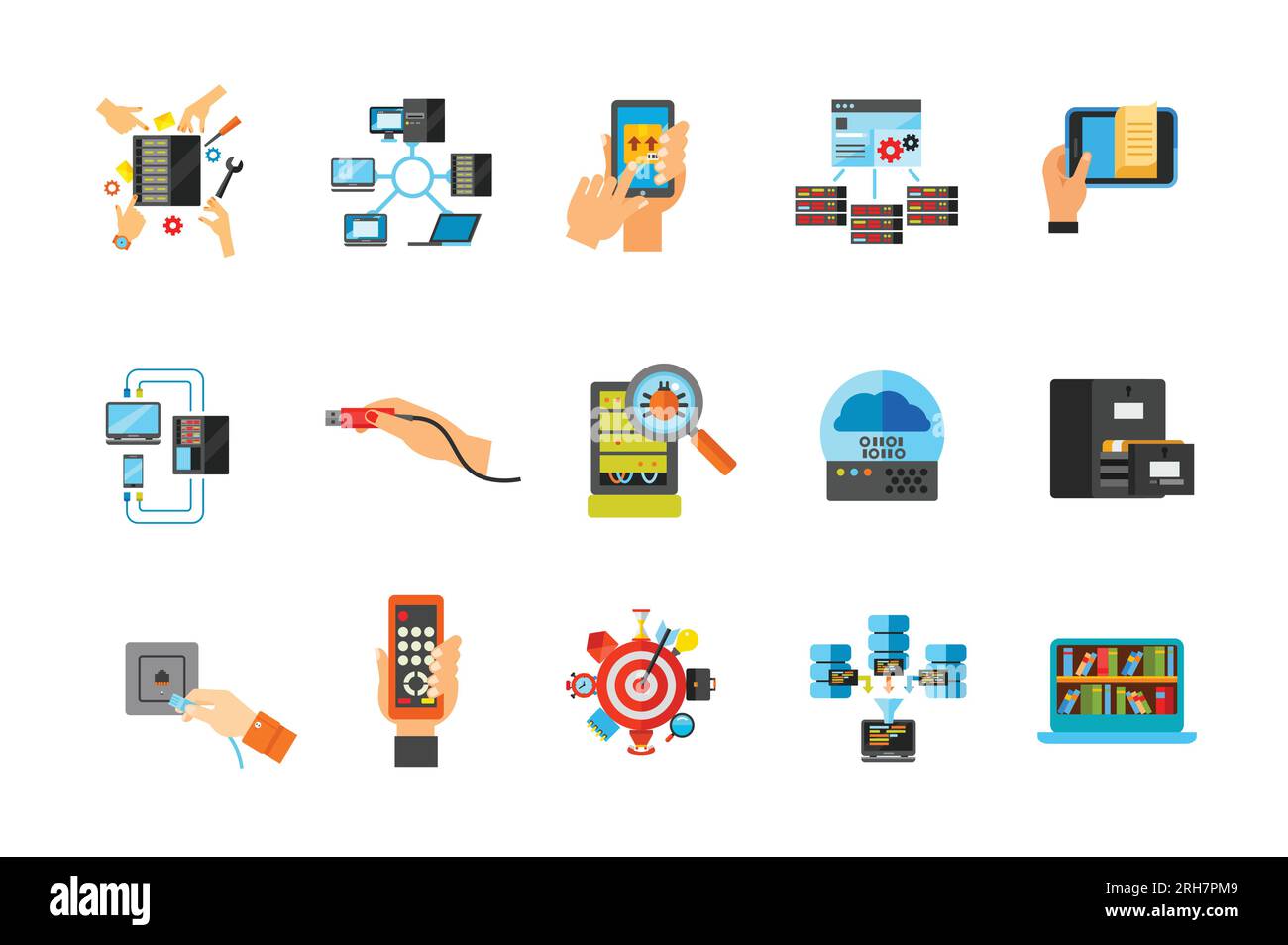 Network server icon set Stock Vector Image & Art - Alamy