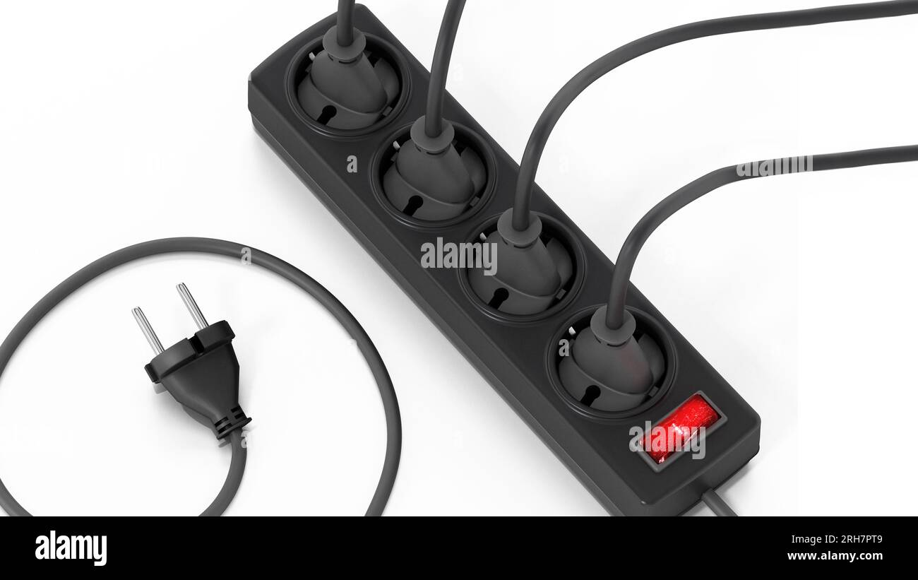 Electric plug isolated on white background. 3D illustration Stock Photo ...