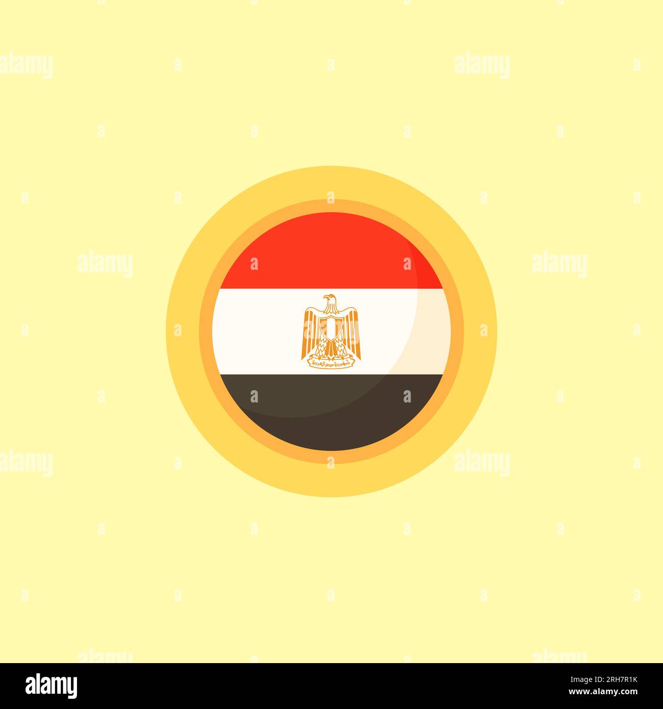 Flag of Egypt with round frame. Flat design style Stock Vector Image ...