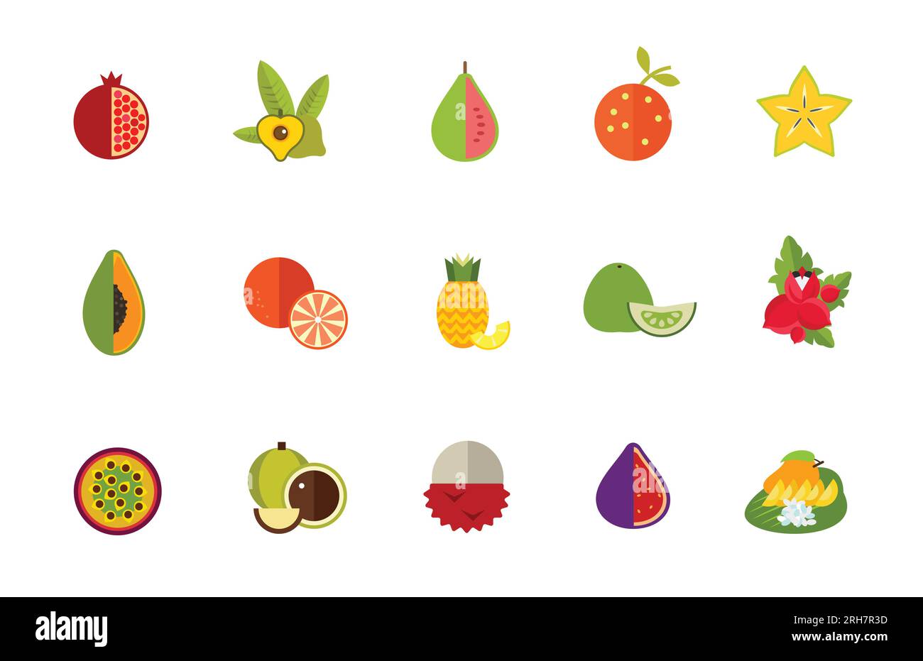 Exotic fruit icon set Stock Vector Image & Art - Alamy