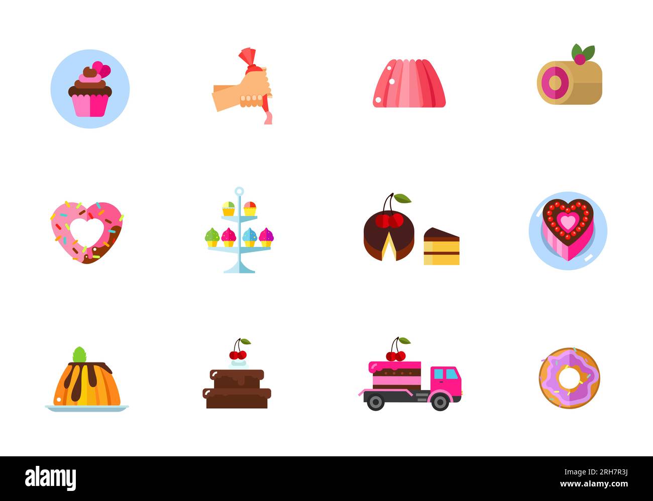 Cakes icon set Stock Vector Image & Art - Alamy