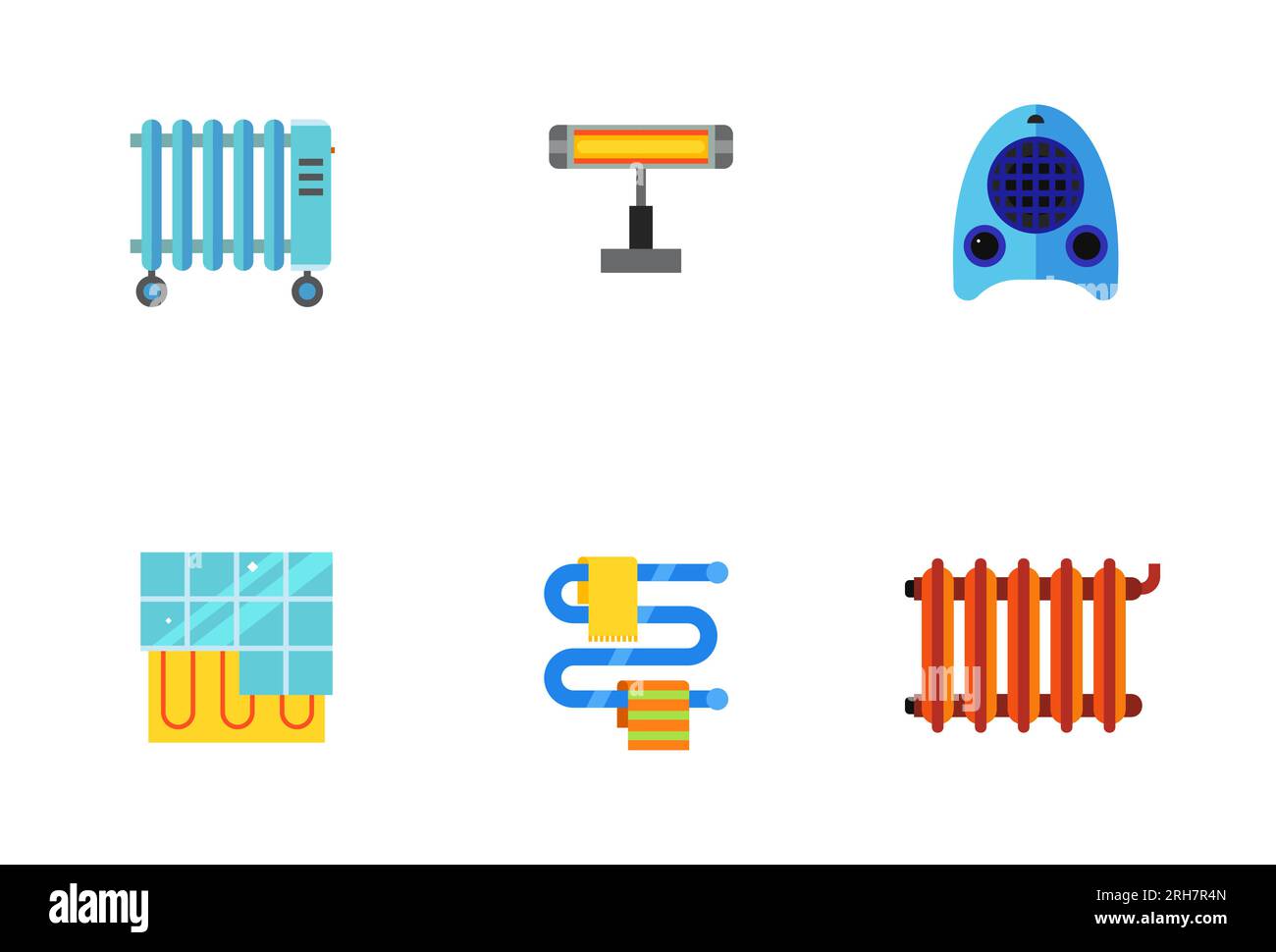 Heating system icon set Stock Vector Image & Art - Alamy