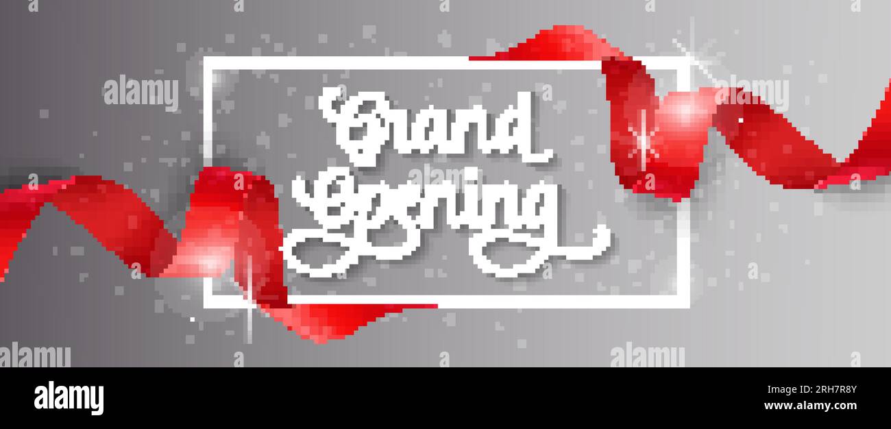 Grand Opening Lettering, Frame and Ribbon Stock Vector Image & Art - Alamy