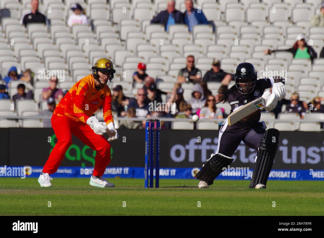 Manchester, 7 August 2023. Deandra Dottin batting for Manchester ...