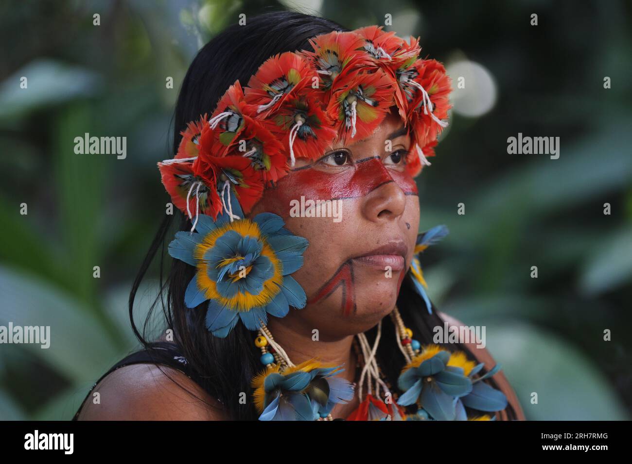 Brazilian indigenous woman of Pataxó ethnic group celebrate ...