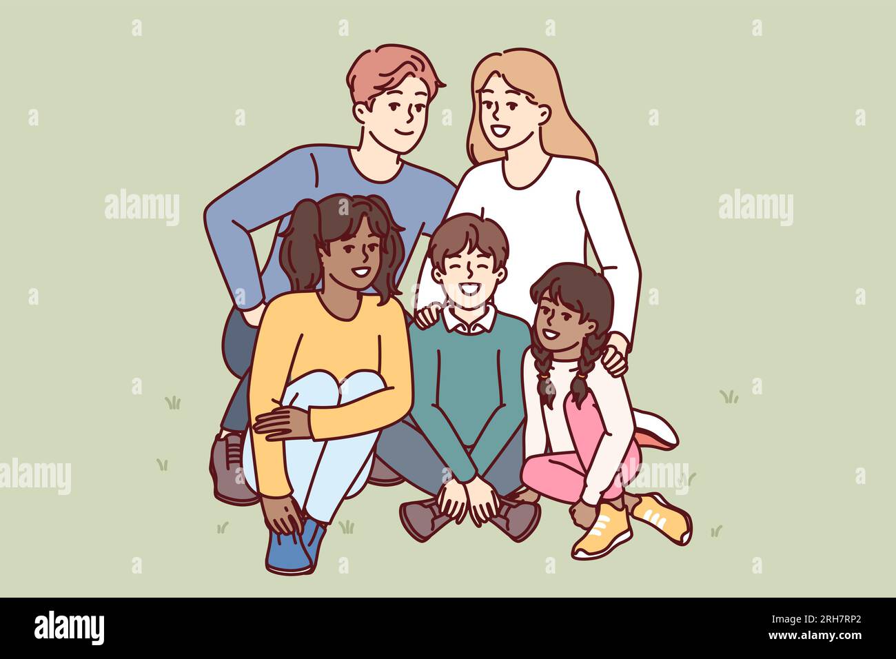 Father sitting children on Stock Vector Images - Alamy