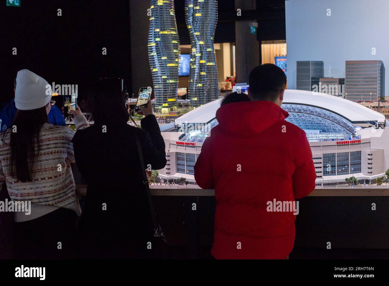 Toronto, ON, Canada - June 4, 2023: Visitors look at the exhibition at ...