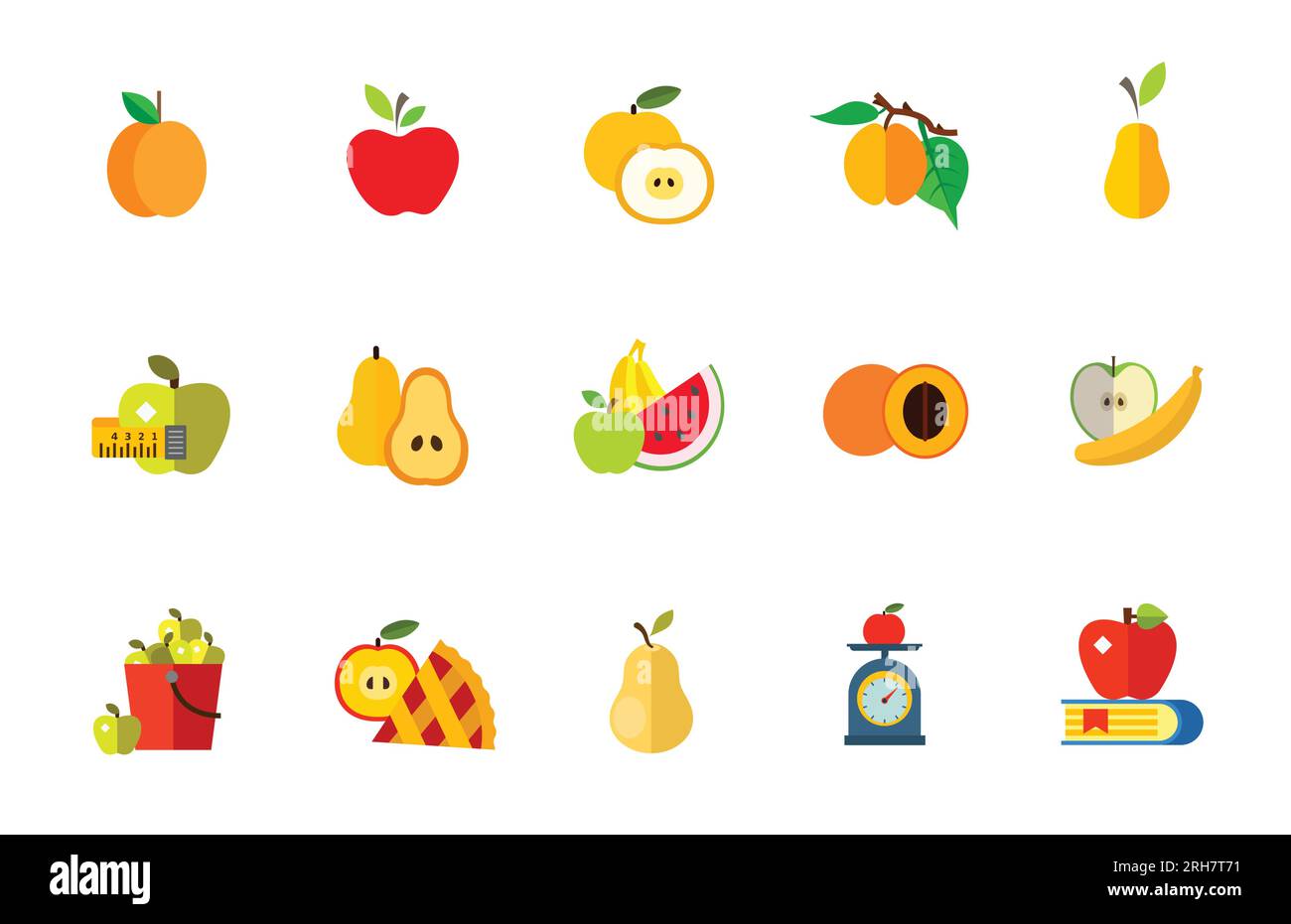 Fruit diet icon set Stock Vector Image & Art - Alamy