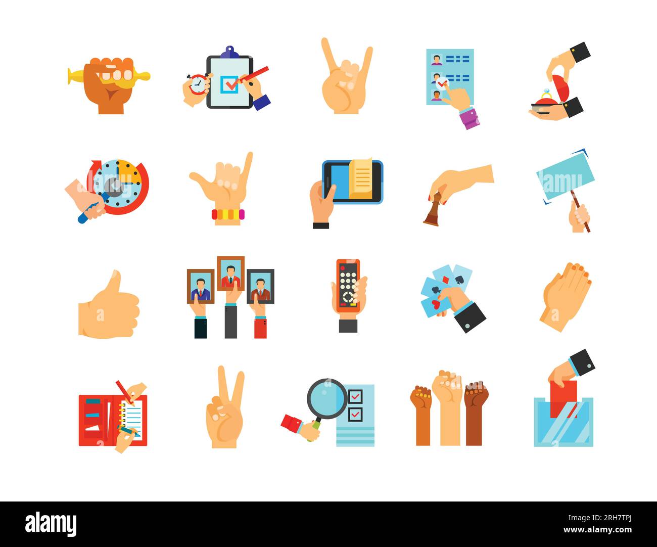 Hand symbol icon set Stock Vector Image & Art - Alamy