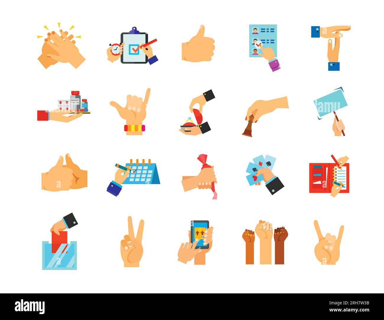 Hands icon set Stock Vector Image & Art - Alamy