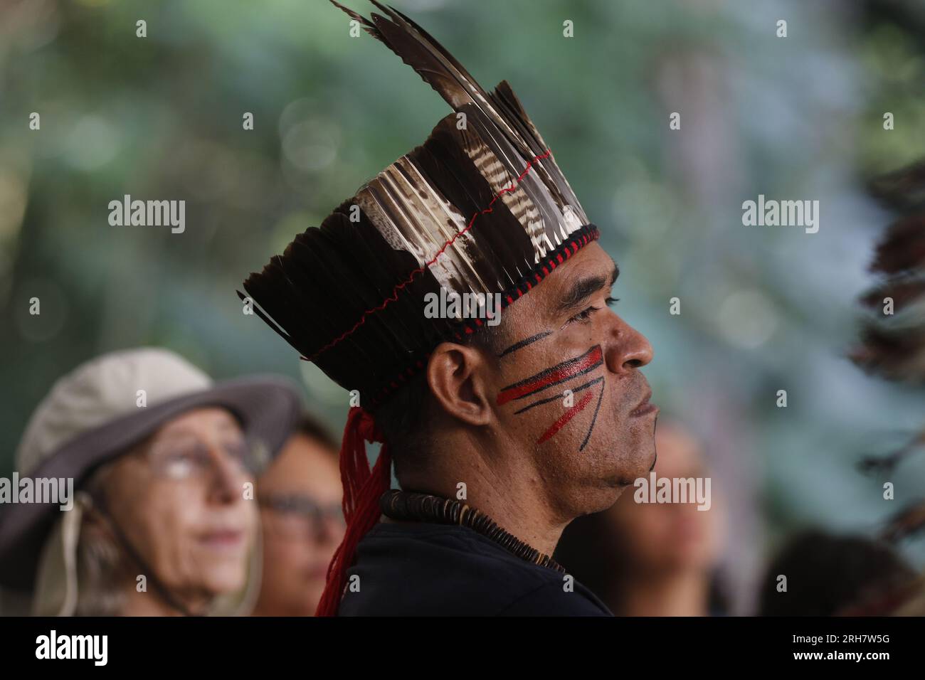 Brazilian indigenous elderly man ethnic group celebrate International ...