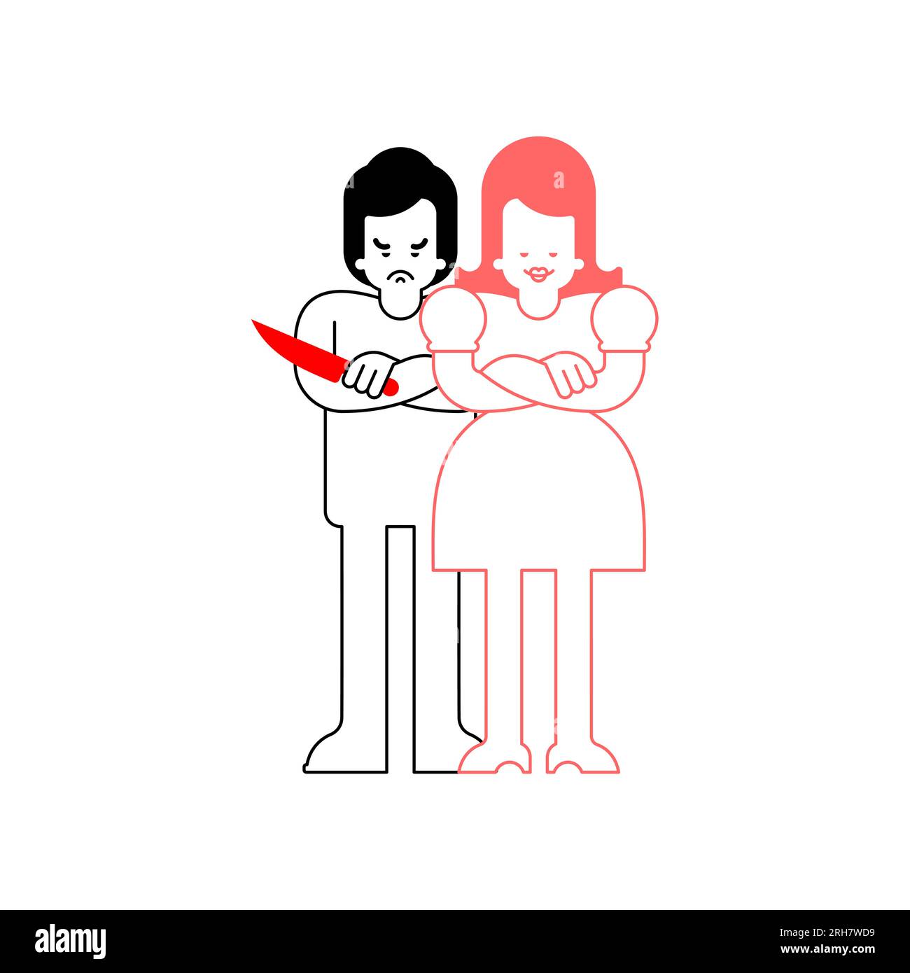 Changing husband. guy betrayed. Man traitor with knife. Concept of ...