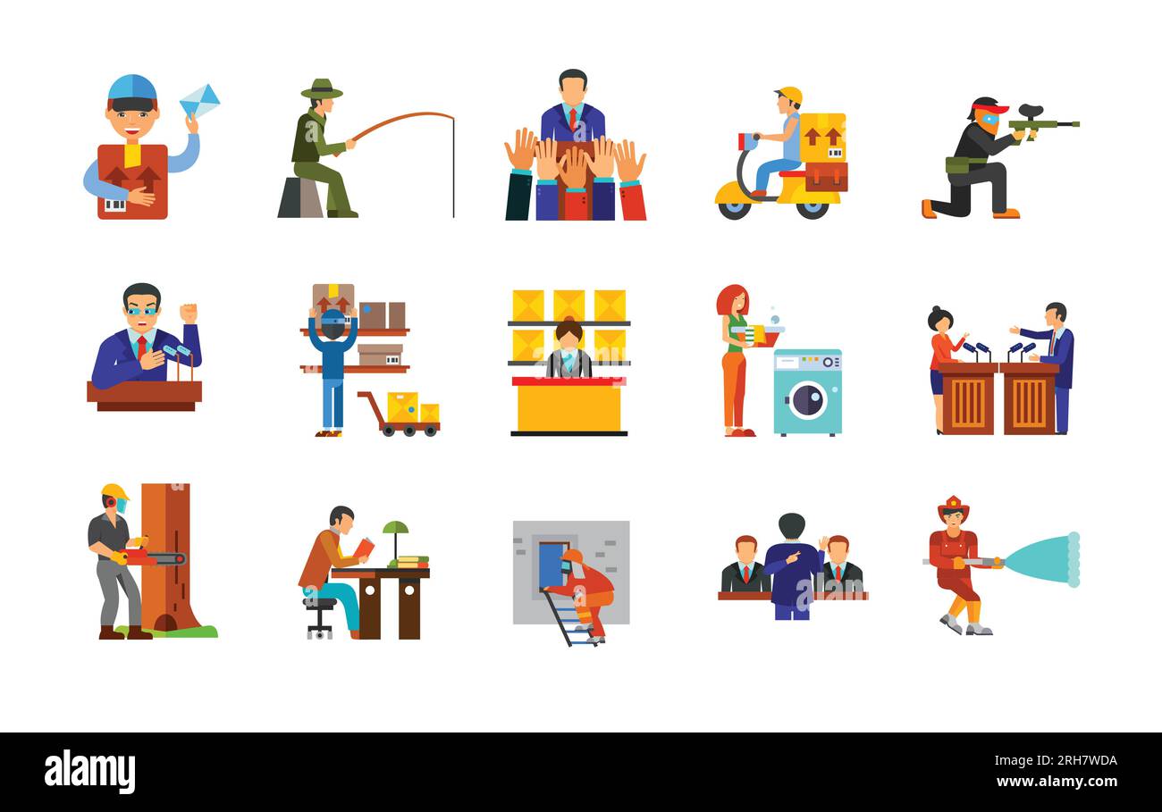 Occupation icon set Stock Vector Image & Art - Alamy