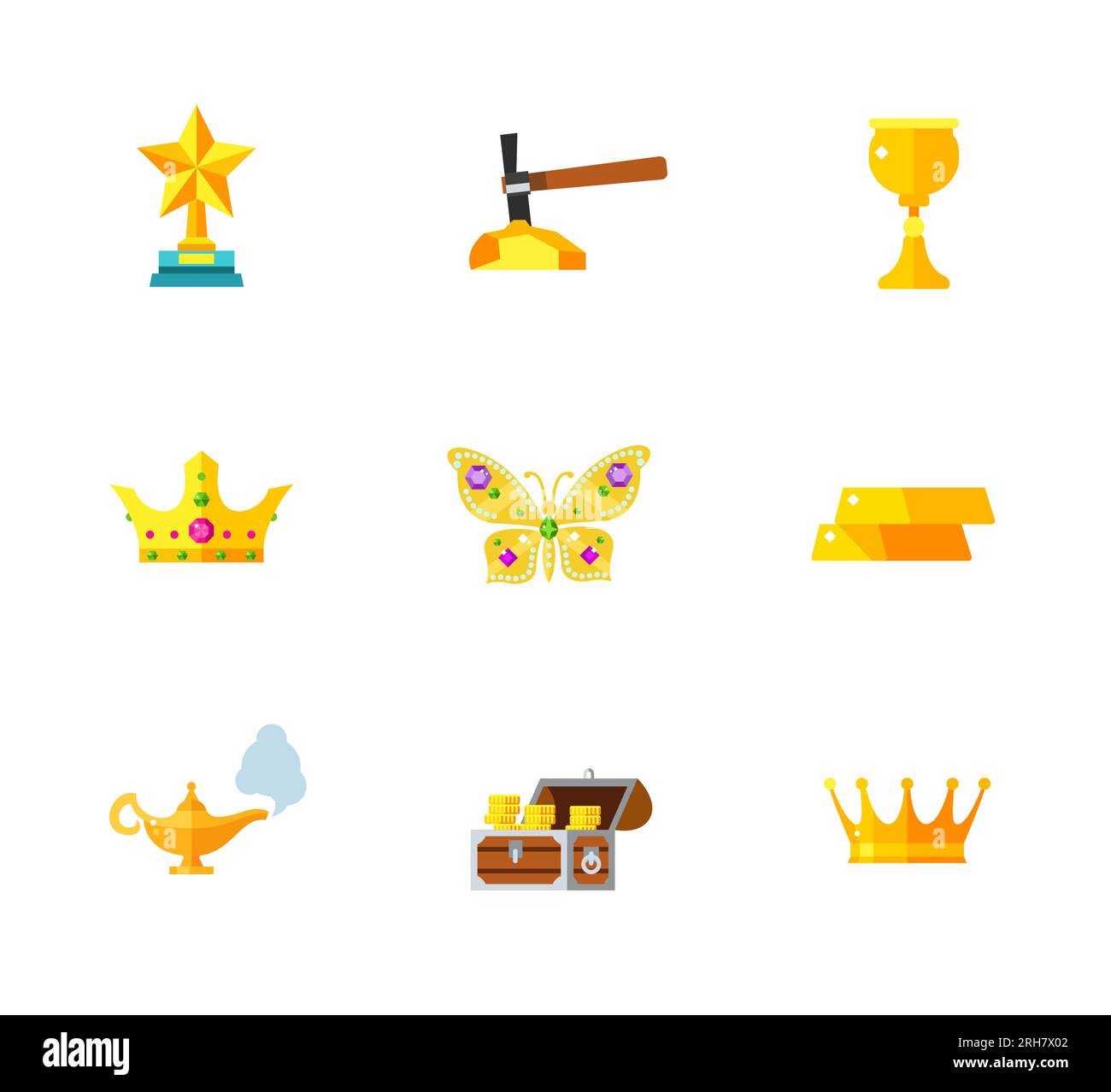 Gems and gold icon set Stock Vector Image & Art - Alamy