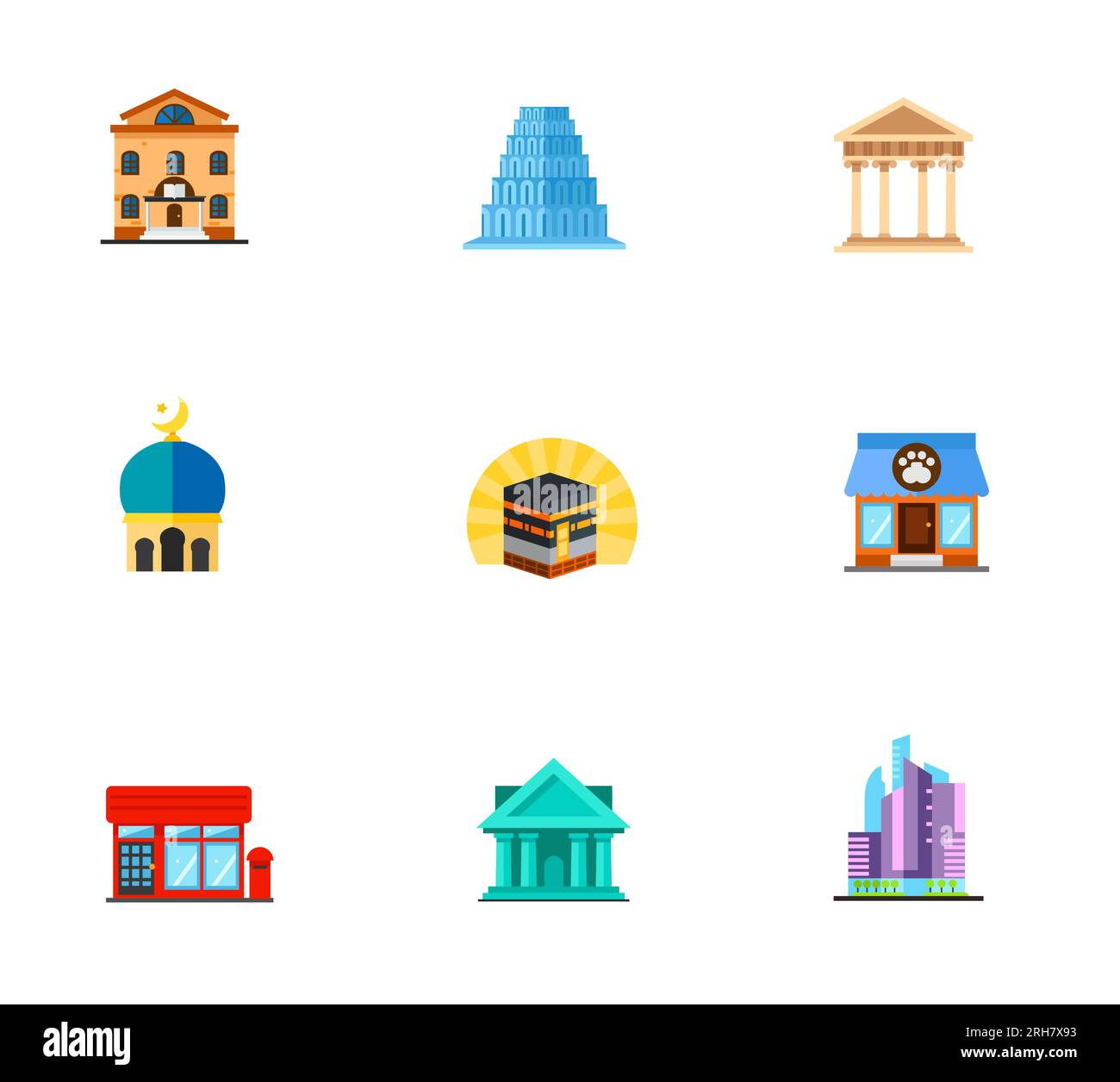 Buildings icon set Stock Vector Image & Art - Alamy