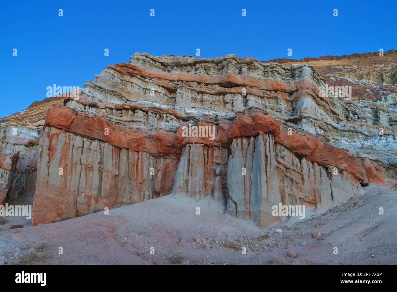 Heavily eroded hillside, Red Rock Canyon State Park in Kern County ...