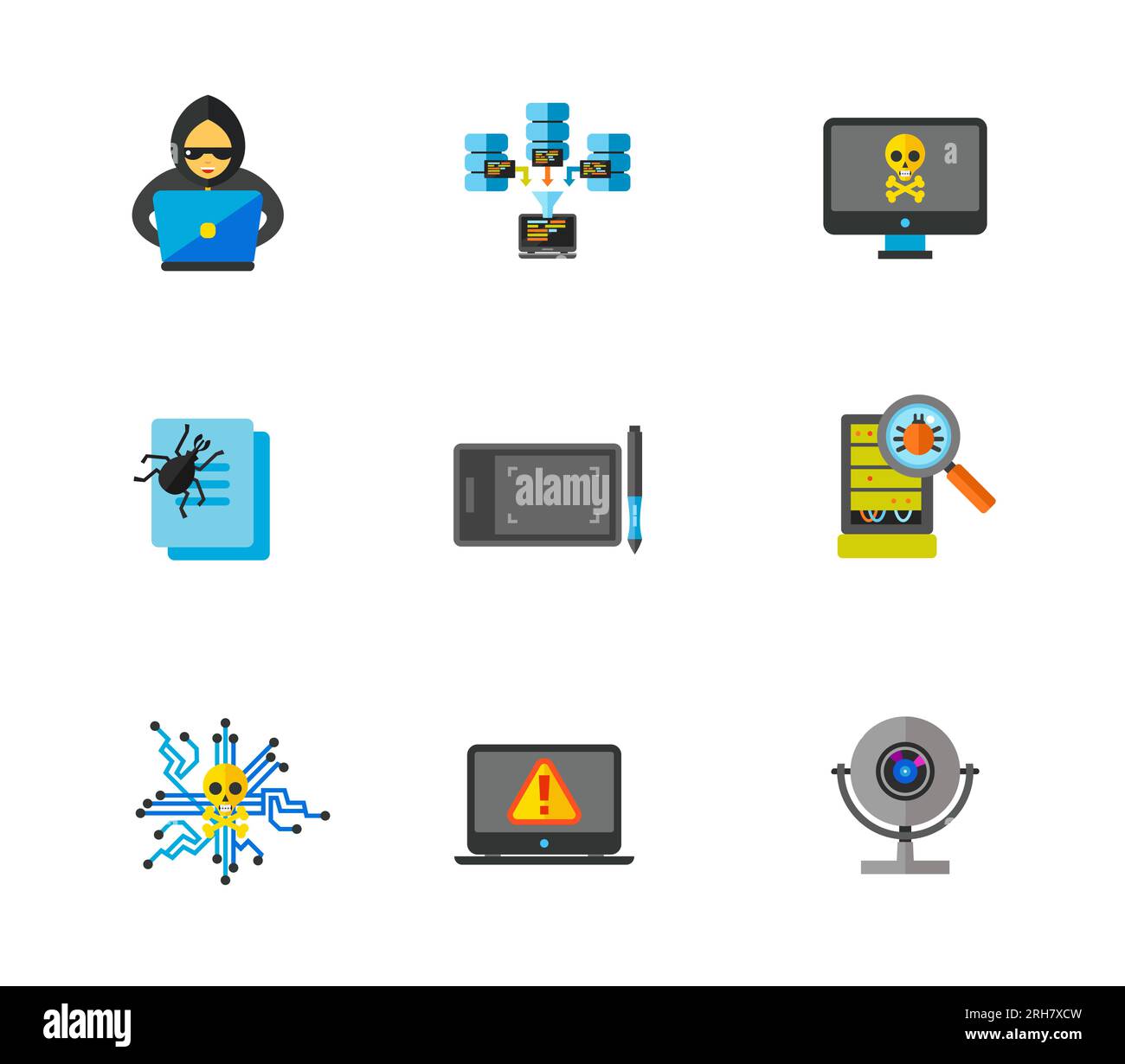 Hackers and data center icon set Stock Vector Image & Art - Alamy