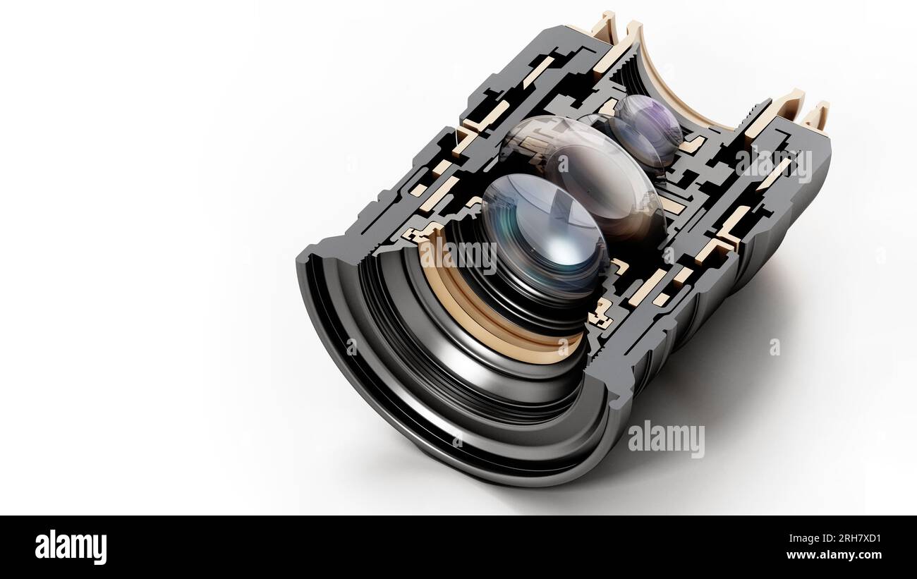 3D structure of a professional lens. 3D illustration Stock Photo - Alamy