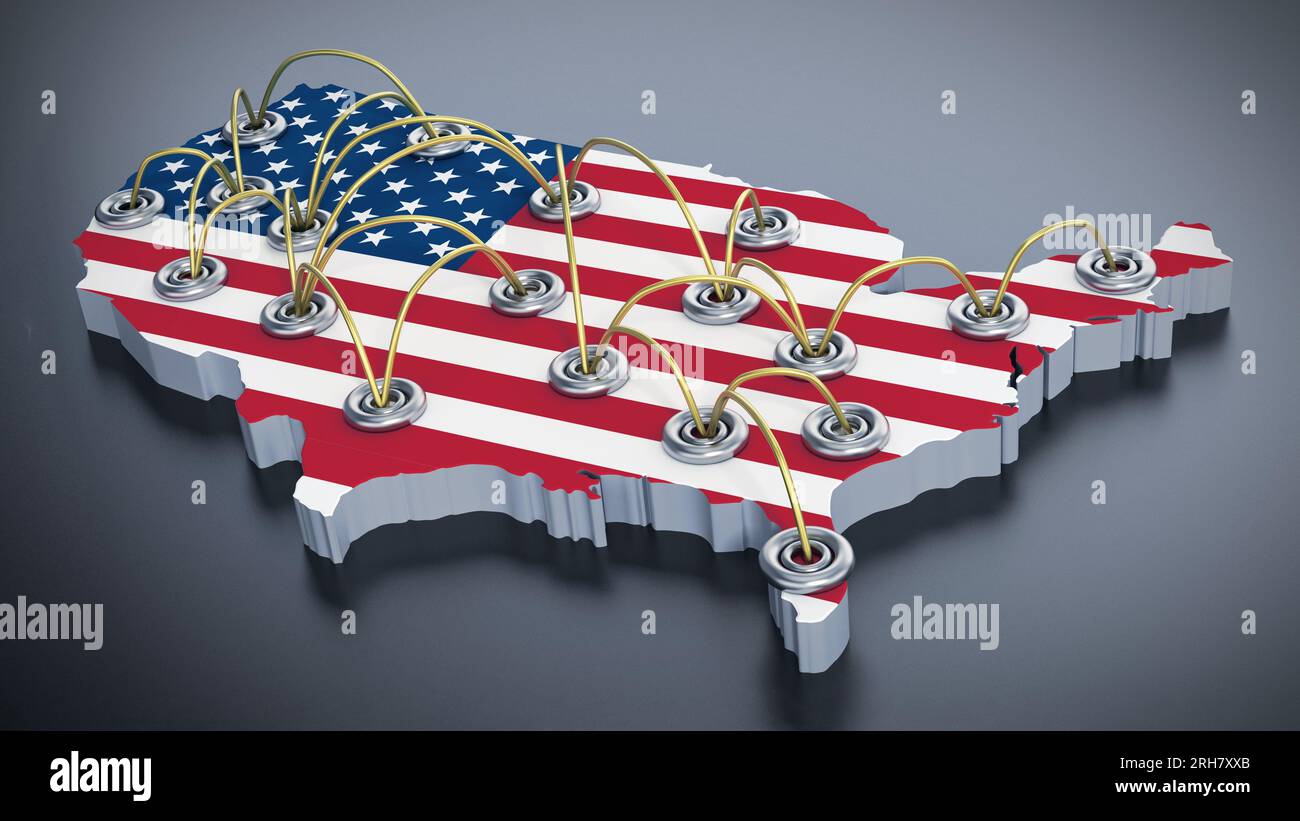 Usa cartography states map hi-res stock photography and images - Alamy