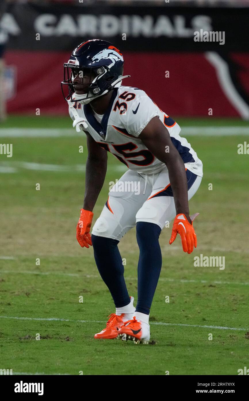Denver Broncos cornerback Ja'Quan McMillian (35) lines up during an NFL ...
