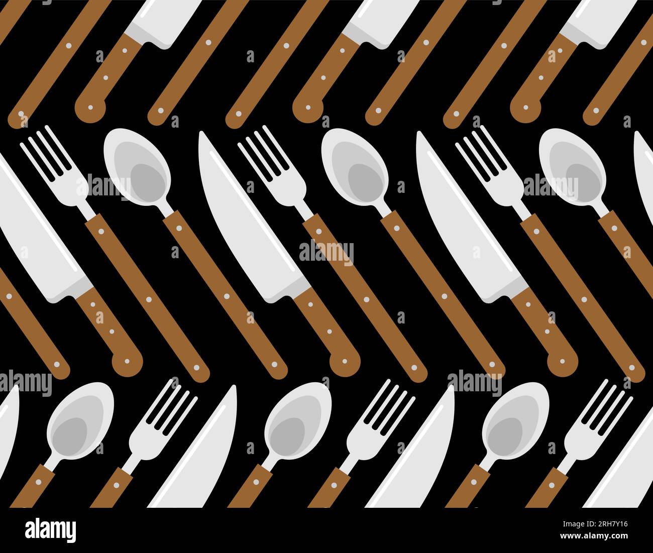 Knife and fork and spoon pattern seamless, kitchen utensils background ...