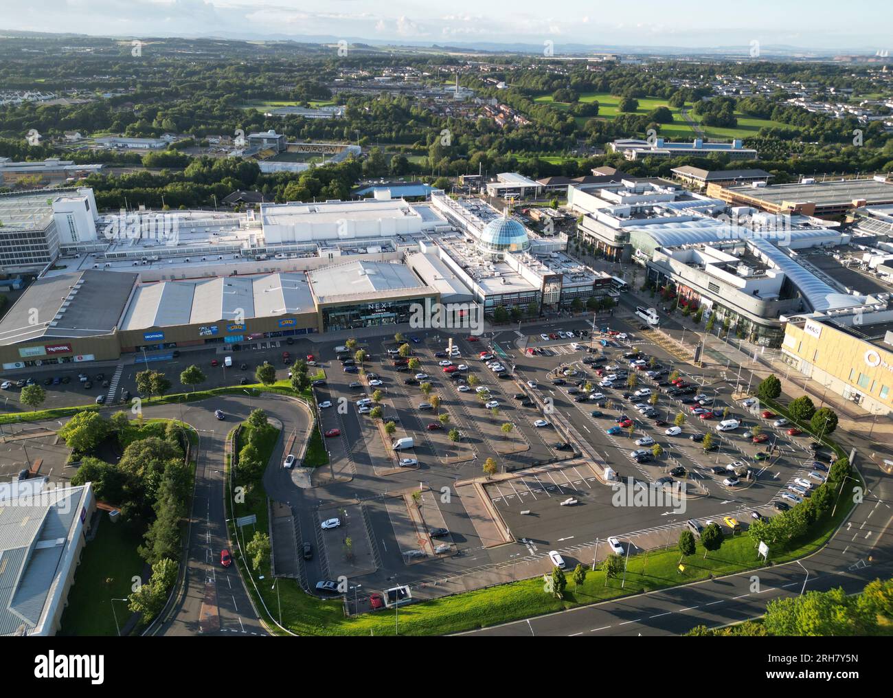 Aerial view of the Livingston town centre and Almondvale shopping ...