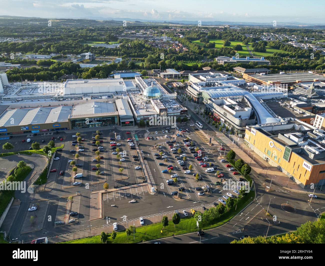 Aerial view of the Livingston town centre and Almondvale shopping ...