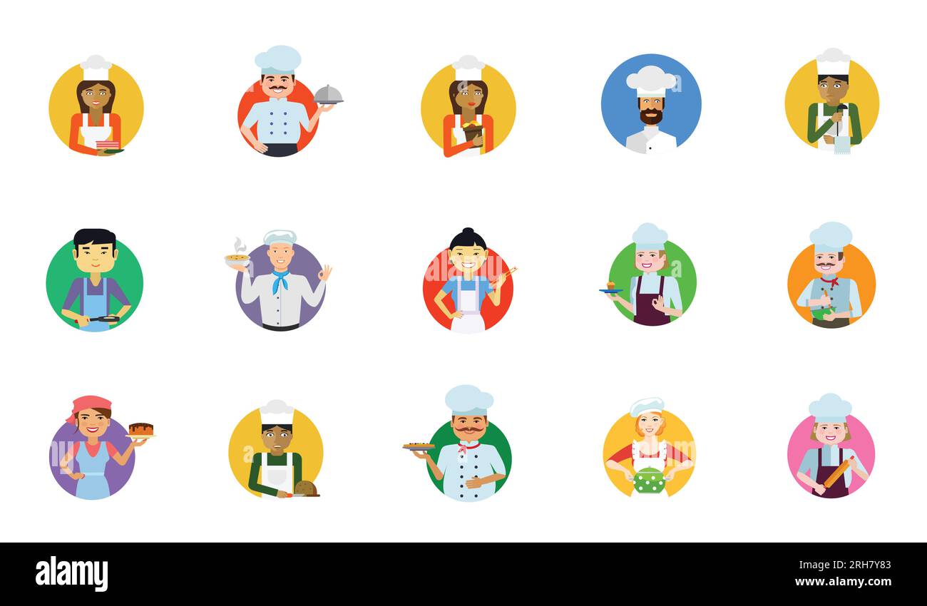 Cooking people icon set Stock Vector Image & Art - Alamy