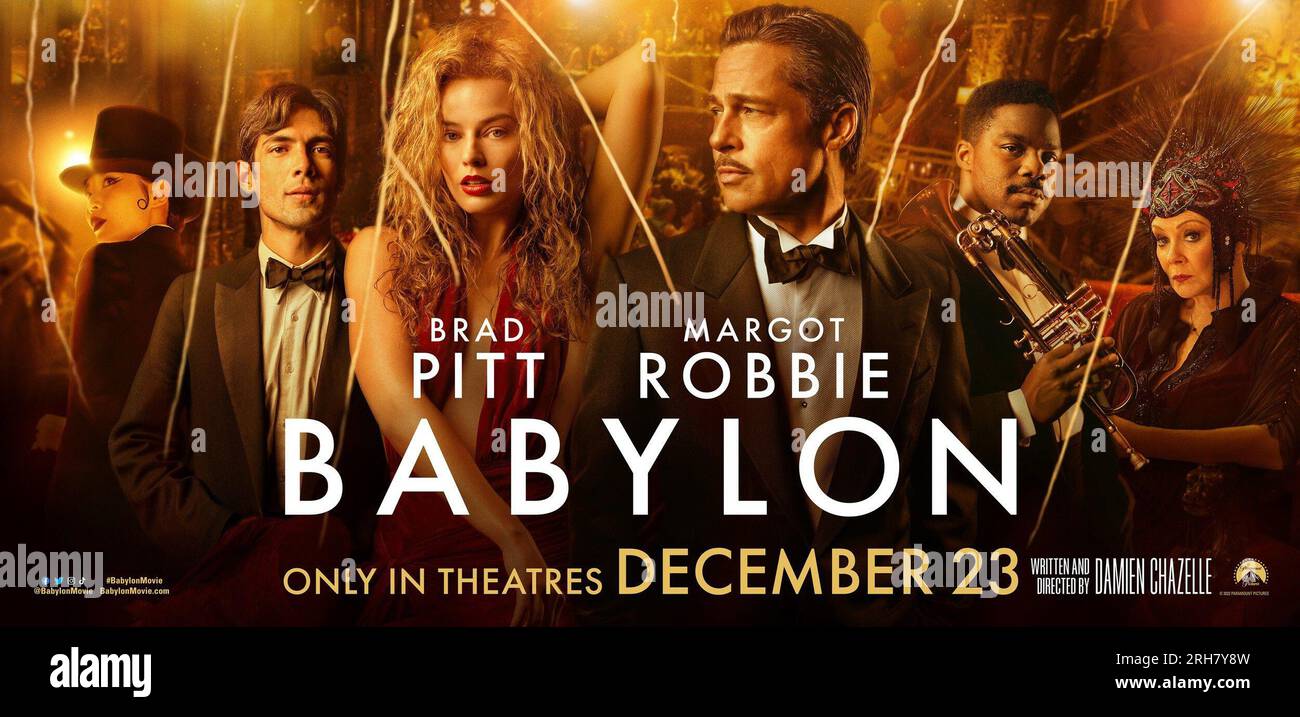 BABYLON, poster, from left: LI Jun Li, Diego Calva, Margot Robbie, Brad ...