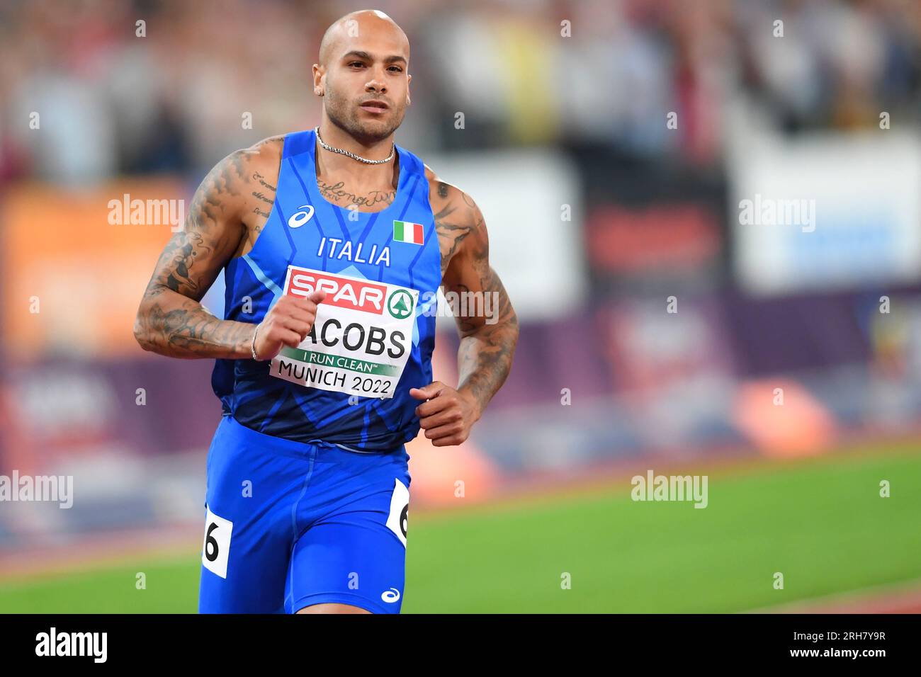 Marcell Jacobs (Italy). 100m Gold Medal. European Championships Munich ...