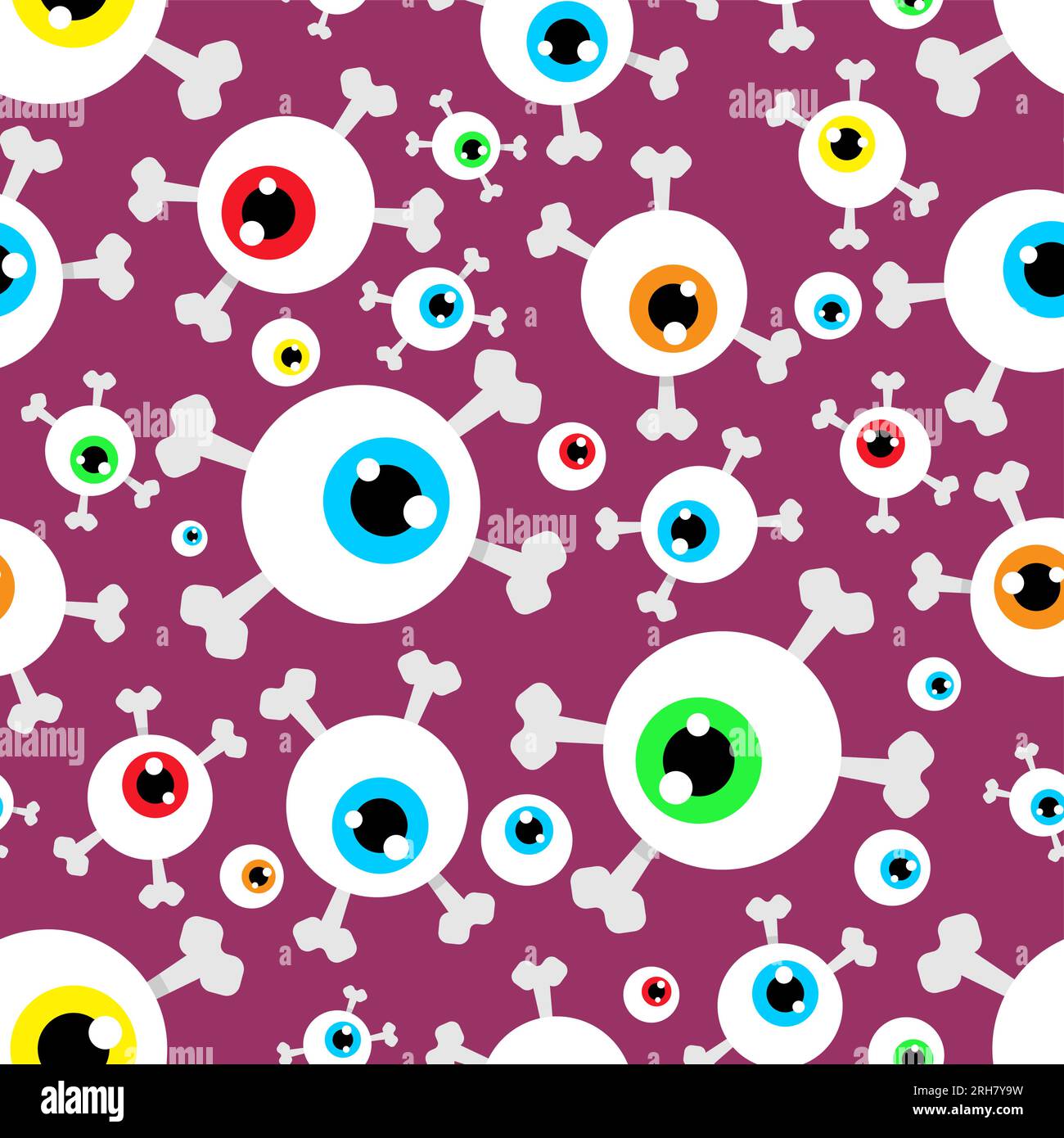 Eye and crossbones pattern seamless. Vector texture Stock Vector Image ...
