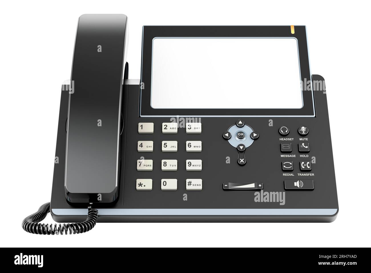 IP Phone with white screen, 3D rendering isolated on white background ...