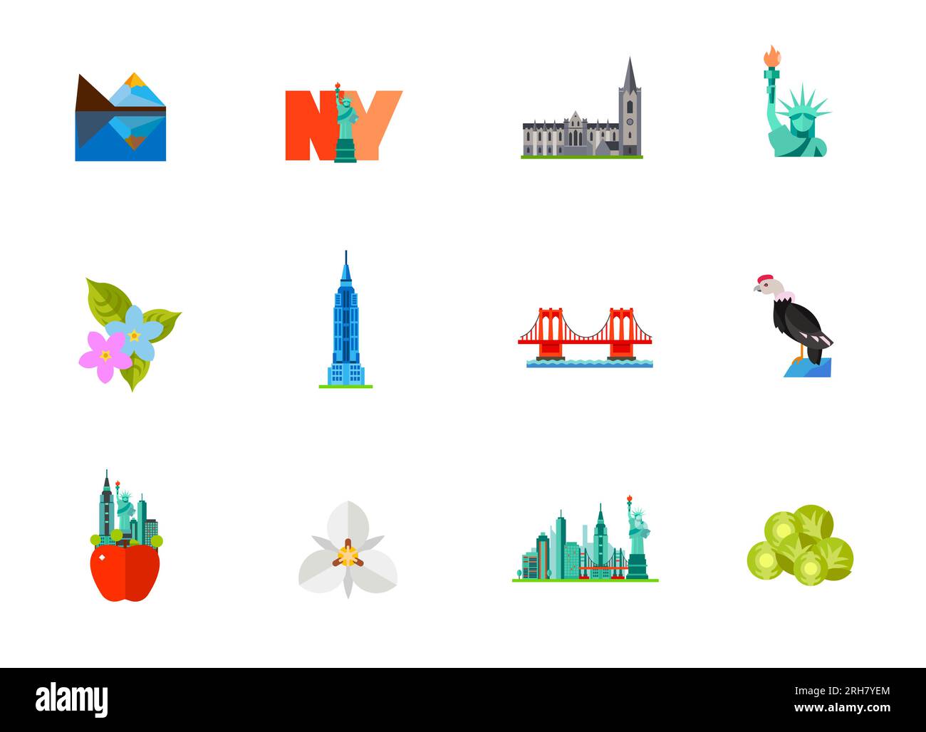 New York city icon set Stock Vector Image & Art - Alamy